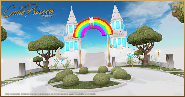 Second Life Marketplace Cutie Princess Sky Backdrop The Bearded Guy